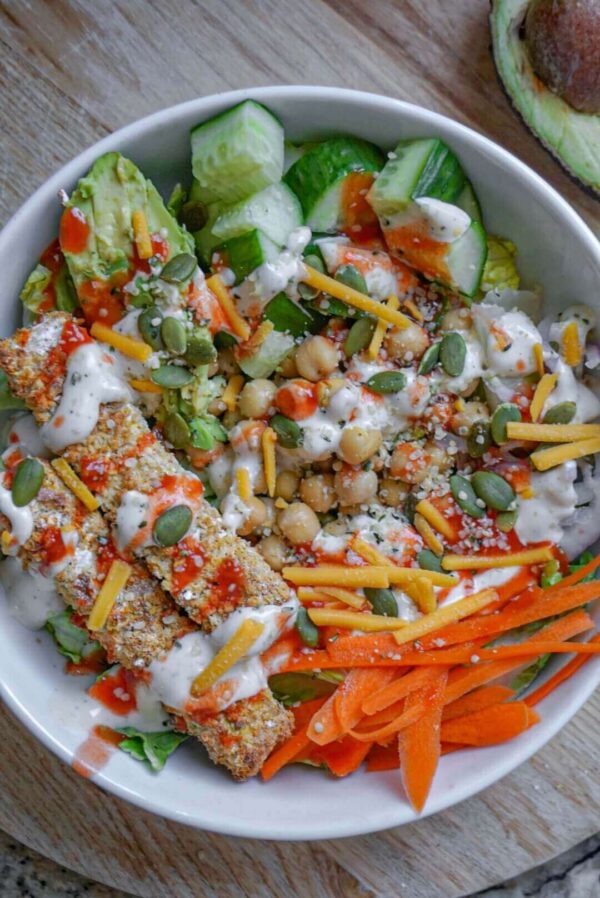 Buffalo Tofu Salad - Boo Boo's Bakery