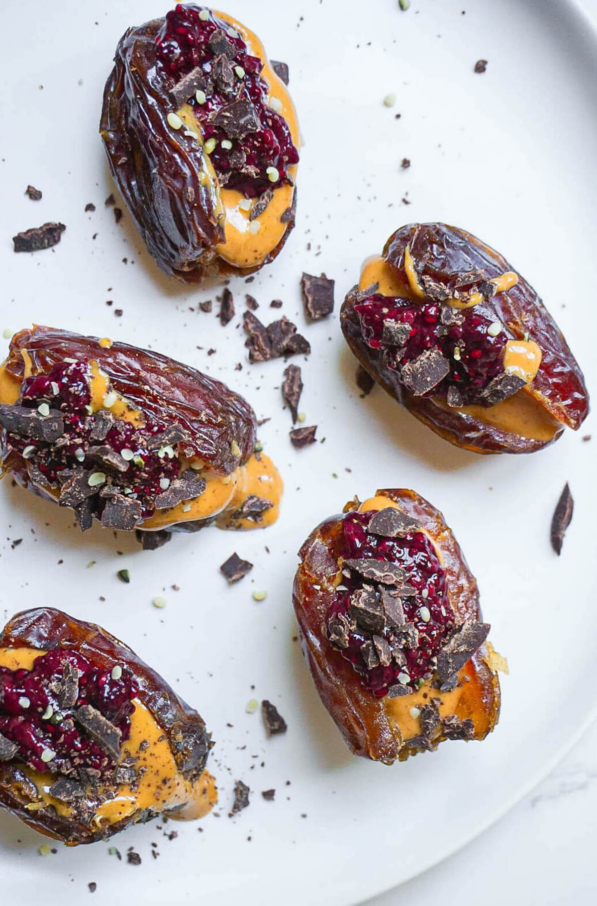 Peanut Butter & Chia Jam Stuffed Dates | Boo Boo's Bakery