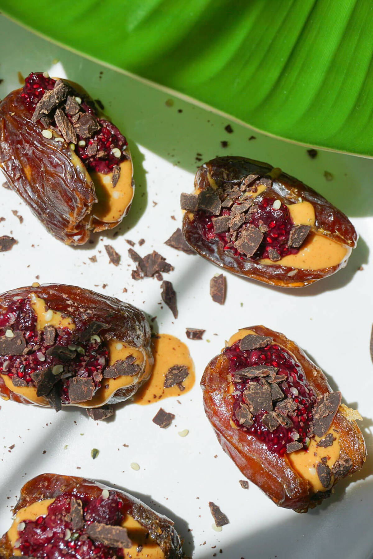 Peanut Butter & Chia Jam Stuffed Dates | Boo Boo's Bakery