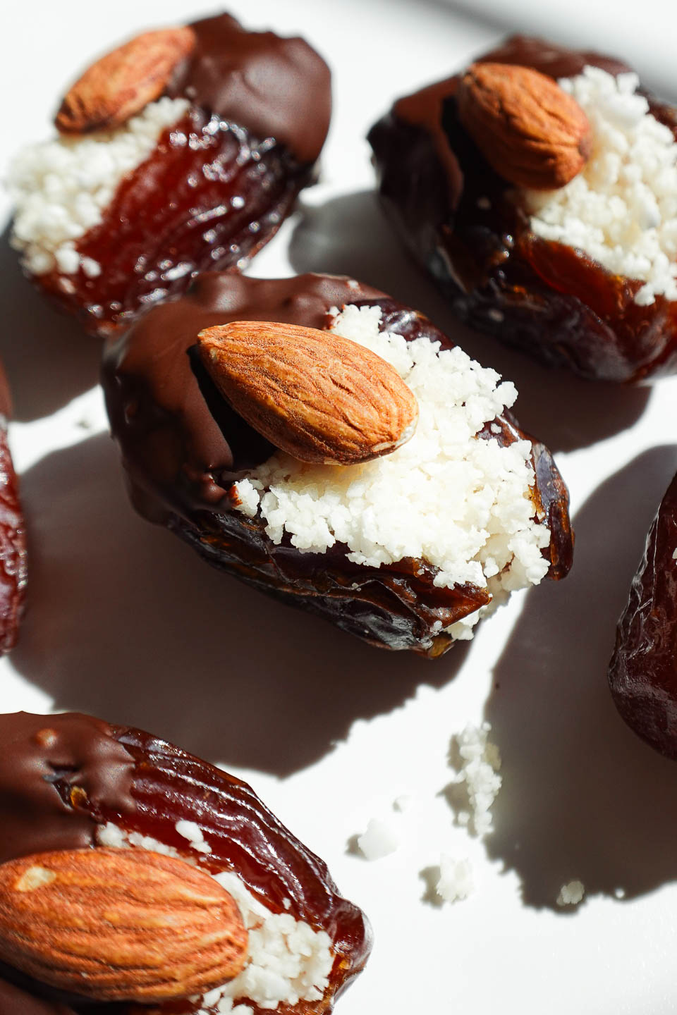 Almond Joy Stuffed Dates - Boo Boo's Bakery